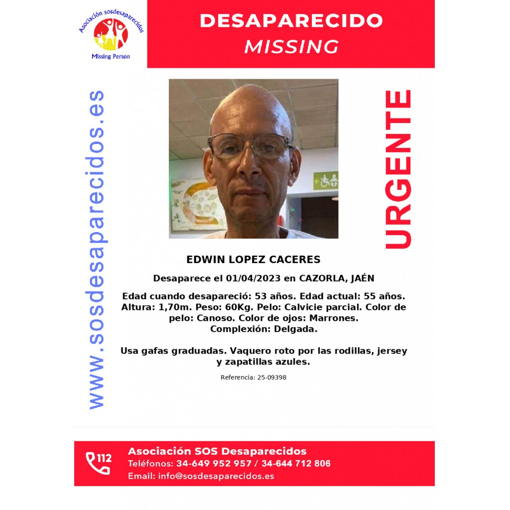 EDWIN LOPEZ CACERES – SOS Desaparecidos