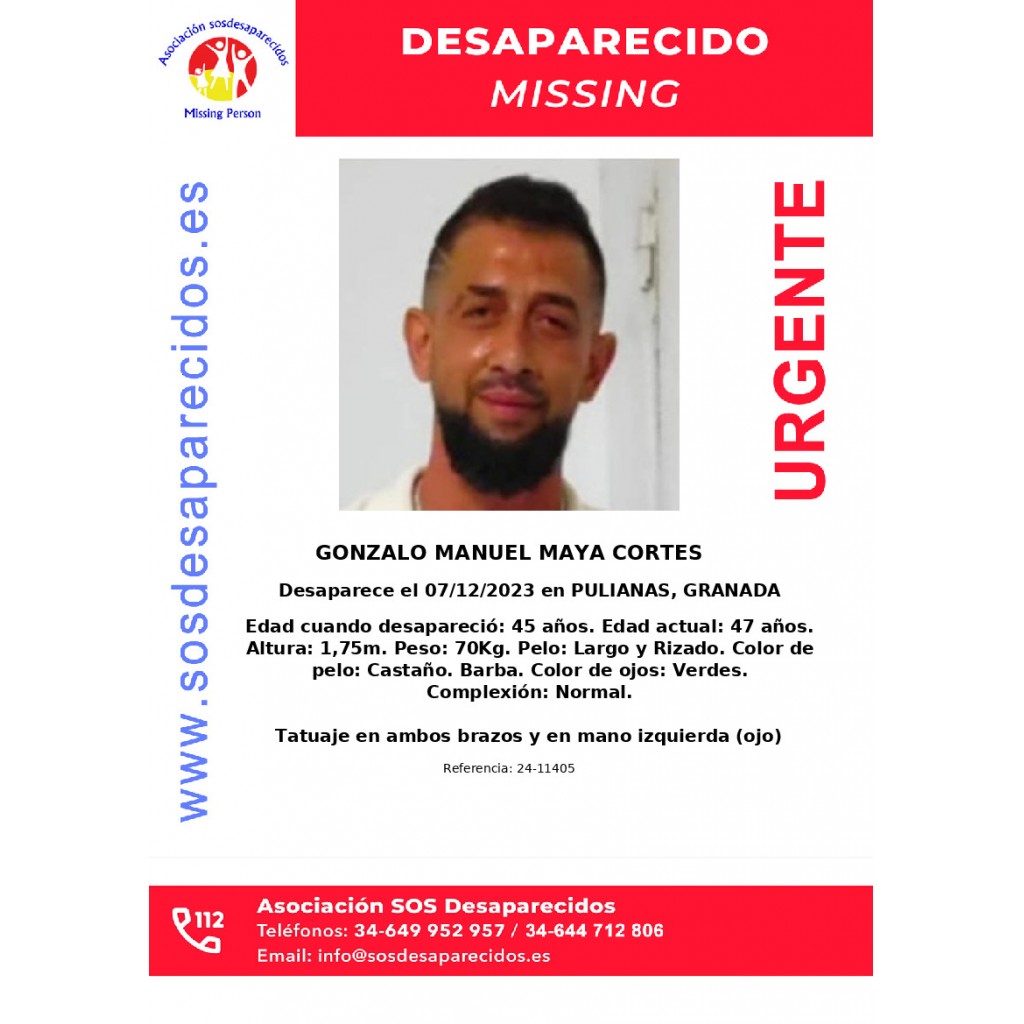 GONZALO MANUEL MAYA CORTES – SOS Desaparecidos