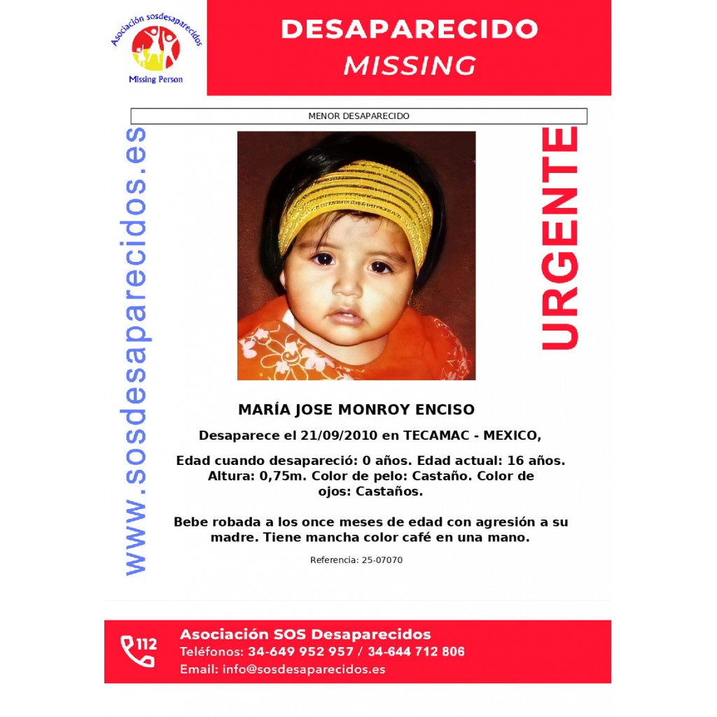 MARÍA JOSE MONROY ENCISO – SOS Desaparecidos